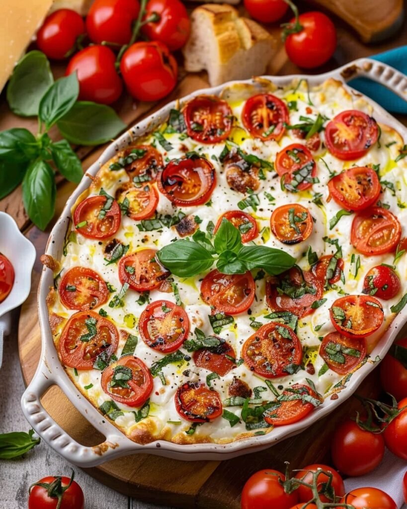 Easy Baked Caprese Dip with Mozzarella & Tomato - Cook Yummy Recipes