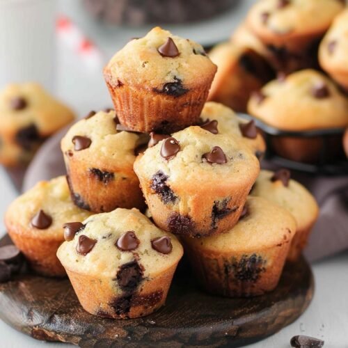 Moist Chocolate Chip Mini Muffins Recipe - Cook Yummy Recipes