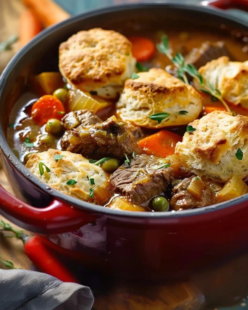 Country Beef Stew with Biscuits - Cook Yummy Recipes