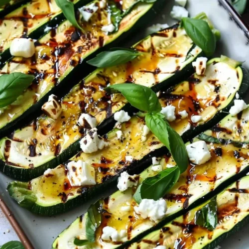 Grilled Zucchini with Goat Cheese, Basil, and Honey